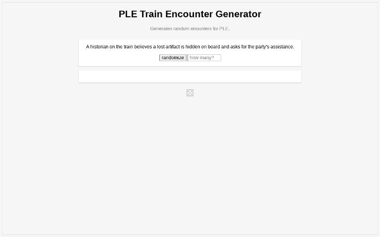 PLE Train Encounter Generator