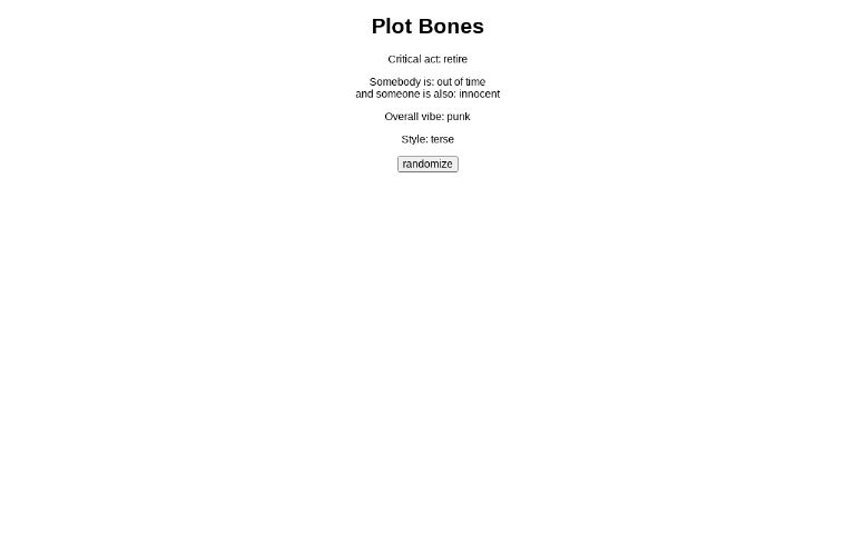Plot Bones ― Perchance Generator