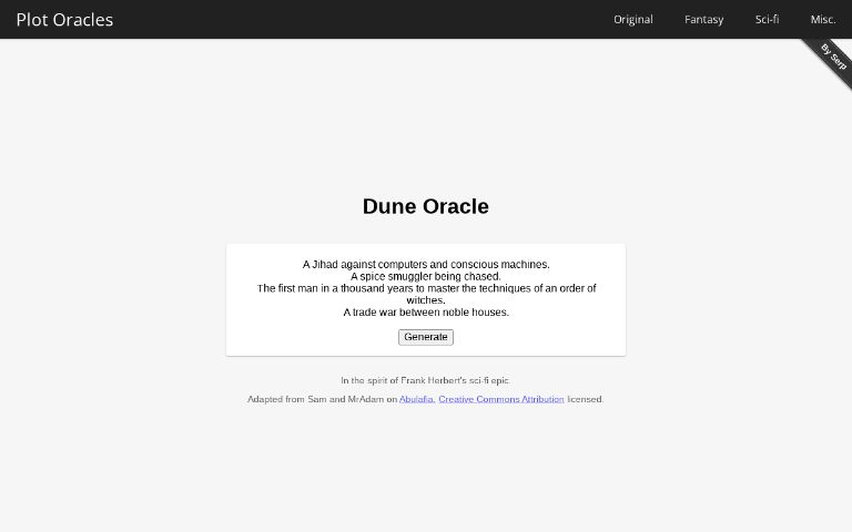 Dune Oracle ― Perchance Generator