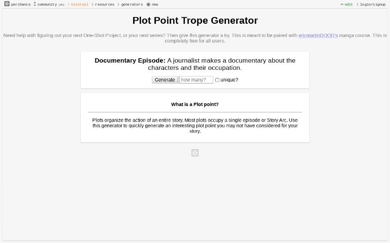 Plot Point Trope Generator