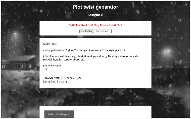 Plot twist *ghasp* ― Perchance Generator
