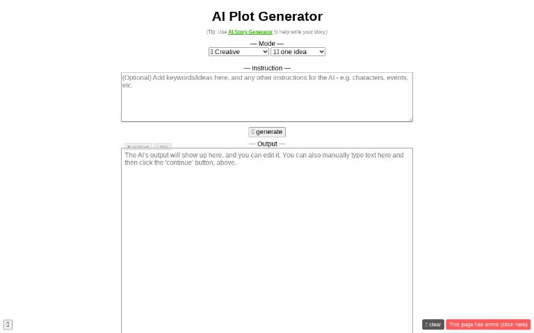Plot Generator AI (free, no sign-up, unlimited)