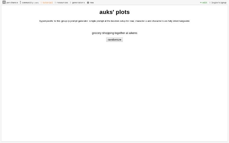 auks' plots ― Perchance Generator