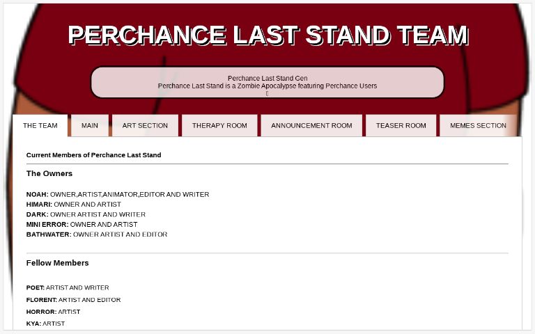 PERCHANCE LAST STAND TEAM ― Perchance Generator