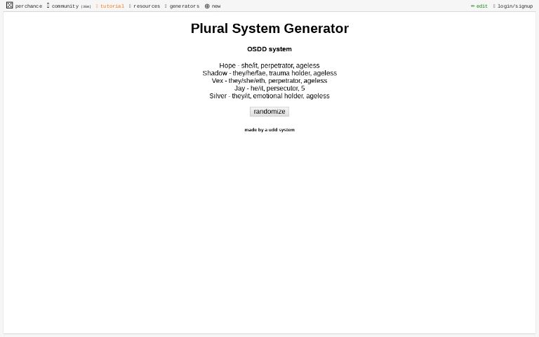 Plural System Generator