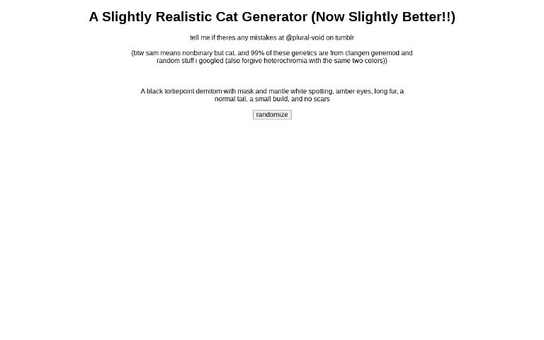 A Slightly Realistic Cat Generator (Now Slightly Better!!)