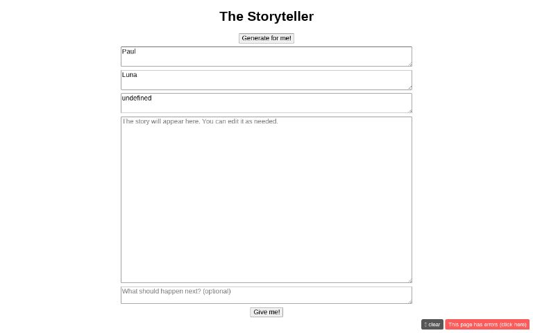 The Storyteller ― Perchance Generator