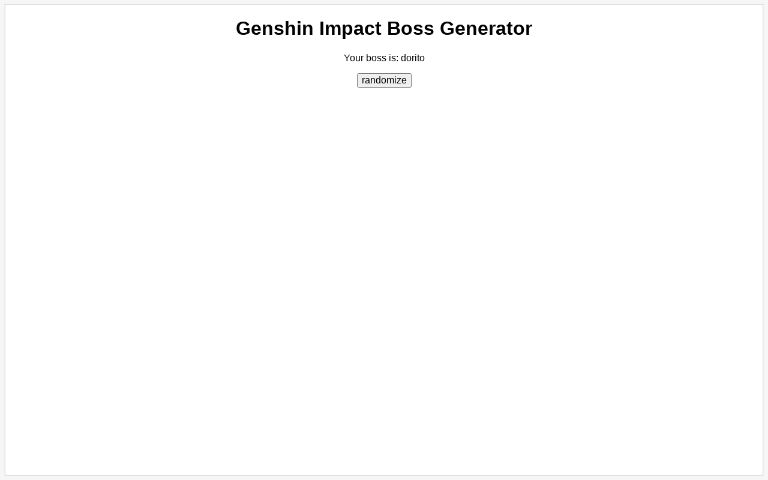 Genshin Impact Boss Generator
