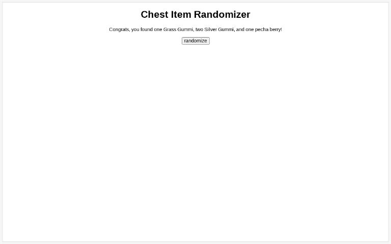 Chest Item Randomizer ― Perchance Generator