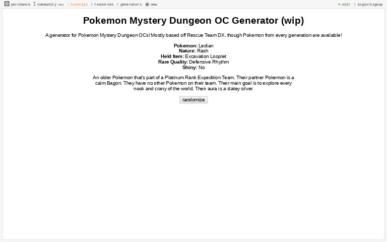 Pokemon Mystery Dungeon OC Generator (wip)