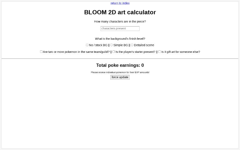 BLOOM 2D art calculator ― Perchance Generator