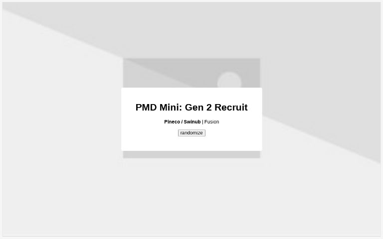 PMD Mini: Gen 2 Recruit ― Perchance Generator