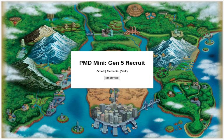 PMD Mini: Gen 5 Recruit ― Perchance Generator