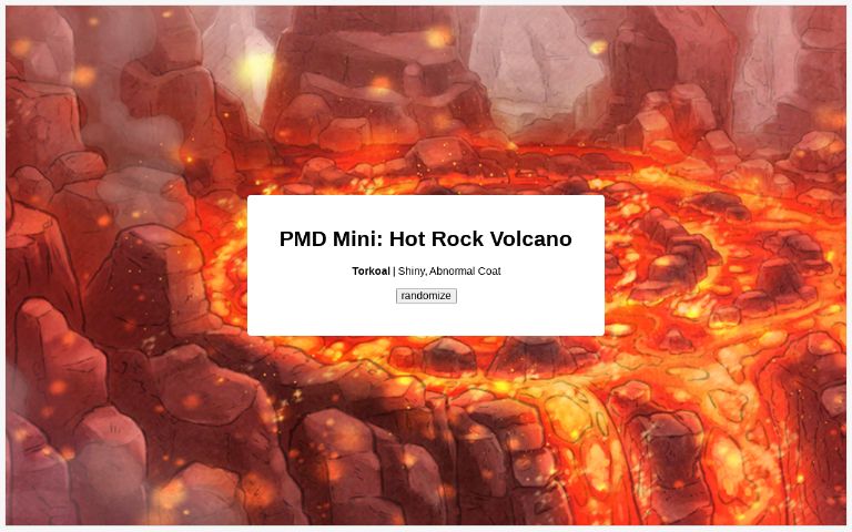 PMD Mini: Hot Rock Volcano ― Perchance Generator