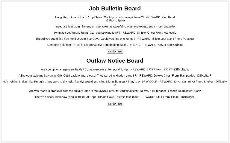 Job Bulletin Board ― Perchance Generator