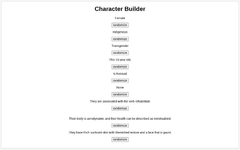 Character Builder ― Perchance Generator