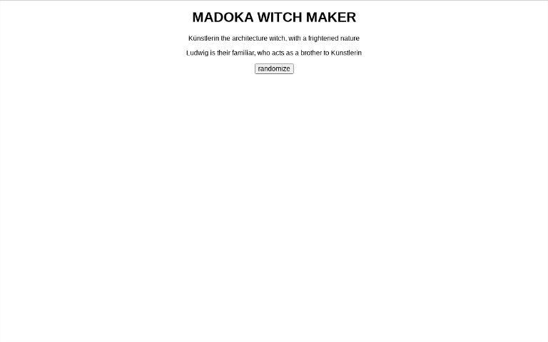 MADOKA WITCH MAKER ― Perchance Generator
