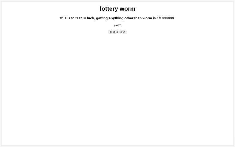 lottery worm ― Perchance Generator