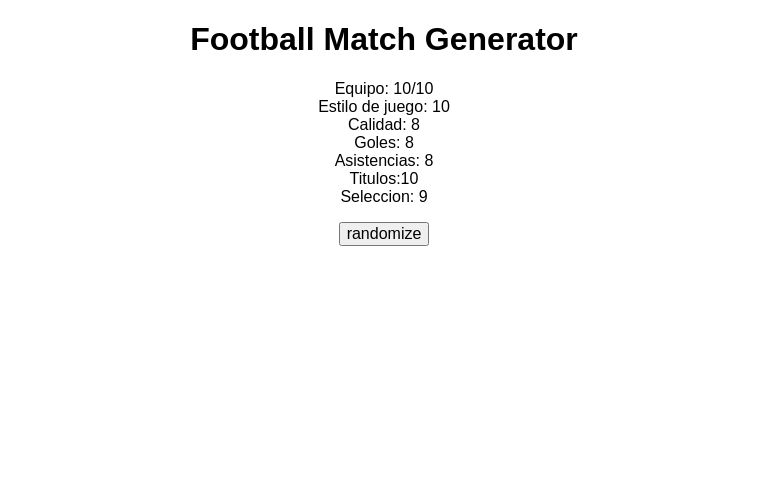 Football Match Generator