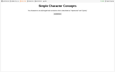 Simple Character Concepts ― Perchance Generator