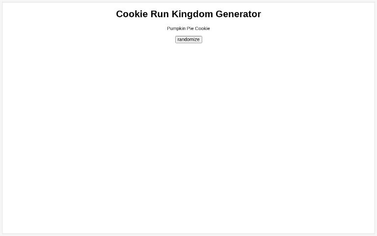 Cookie Run Kingdom Generator