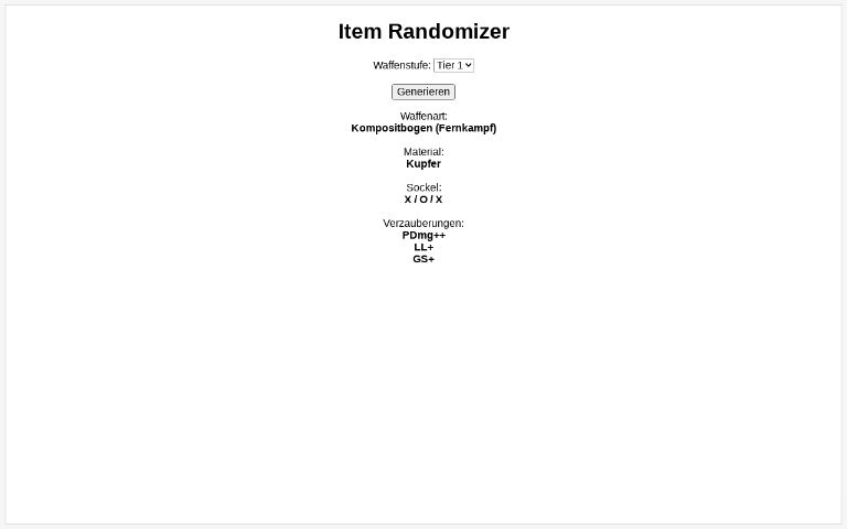 Item Randomizer ― Perchance Generator