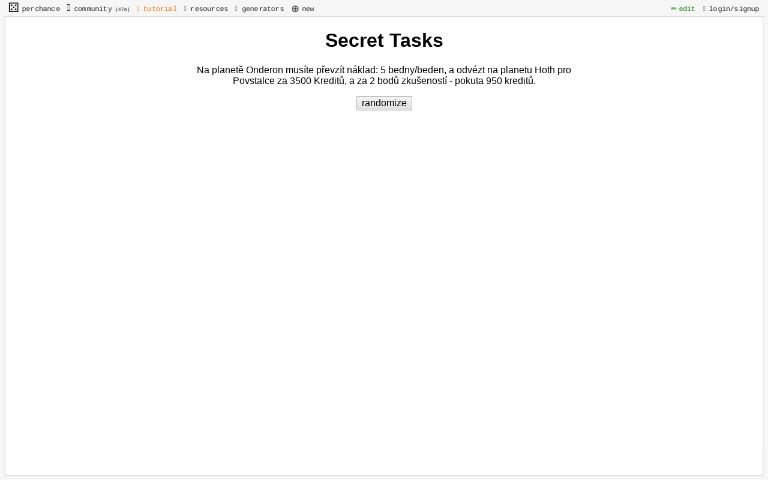 Secret Tasks ― Perchance Generator