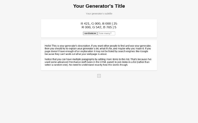 Basic Template ― Perchance Generator