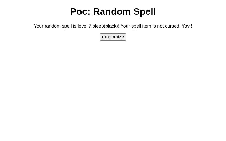Poc: Random Spell ― Perchance Generator