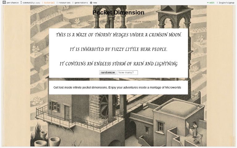 Pocket Dimension ― Perchance Generator