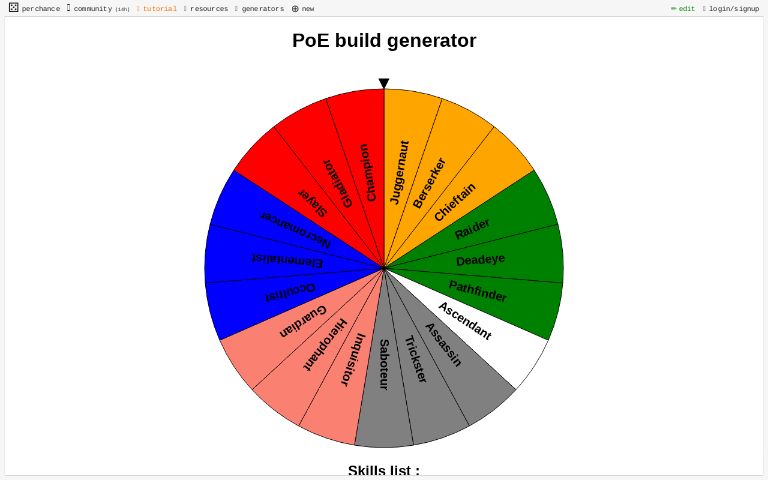 PoE build generator