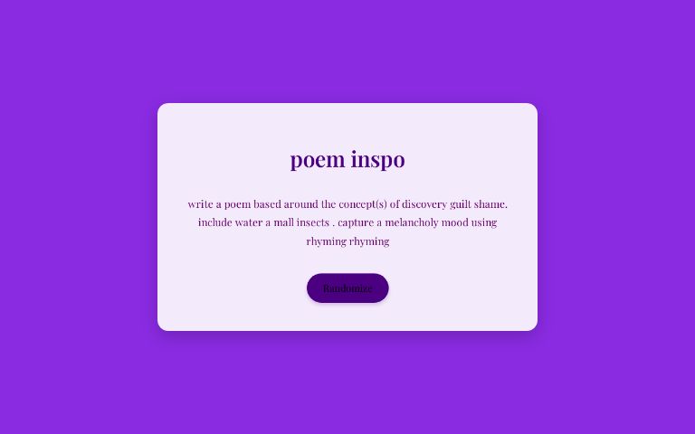 poem inspo ― Perchance Generator