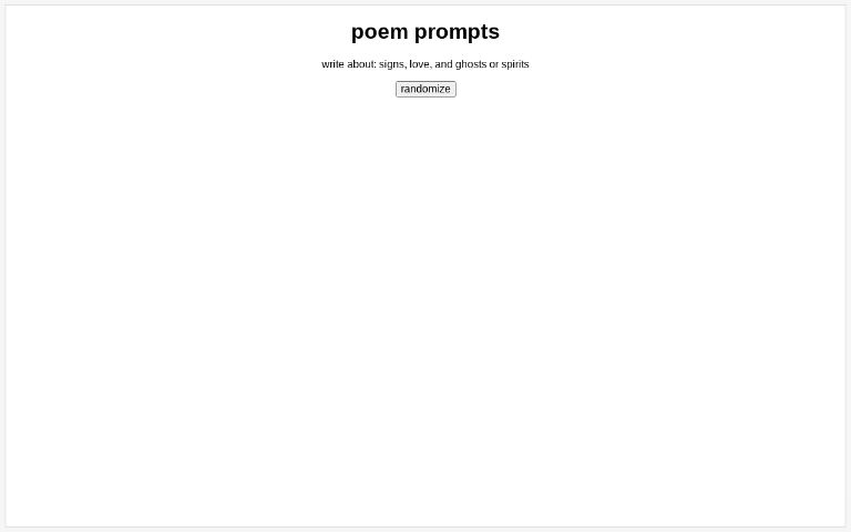 poem prompts ― Perchance Generator