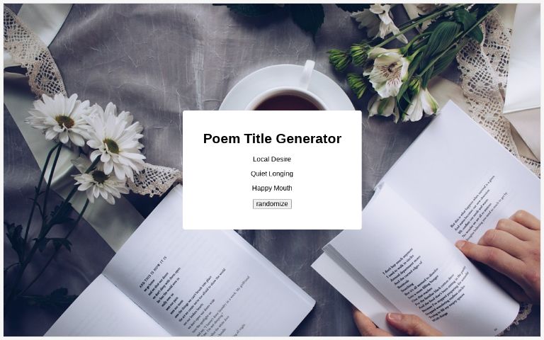 Poem Title Generator