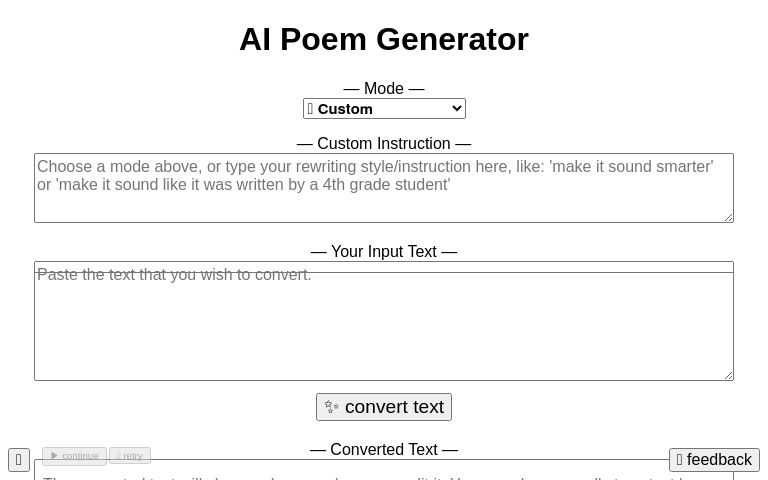 Poem generator (free, no sign-up, unlimited)