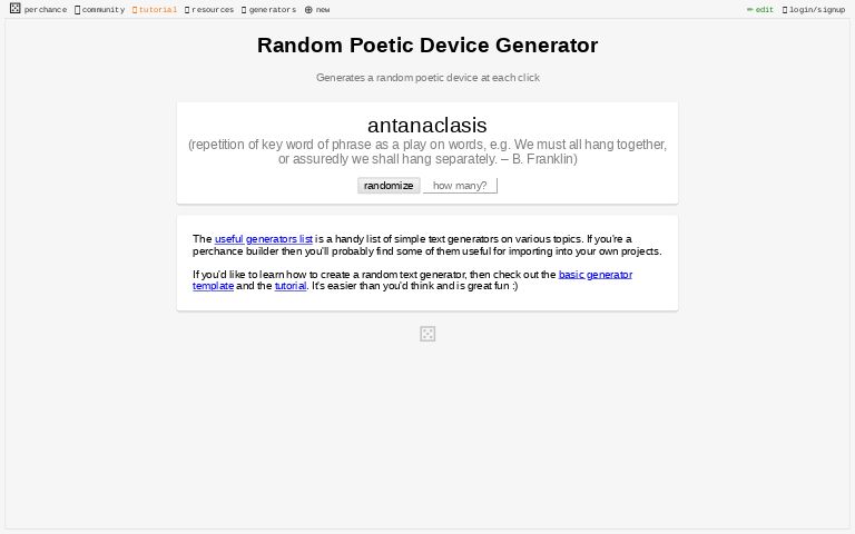 Random Poetic Device Generator