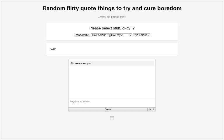 Random flirty quote things to try and cure boredom ― Perchance Generator