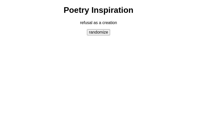 Poetry Inspiration ― Perchance Generator