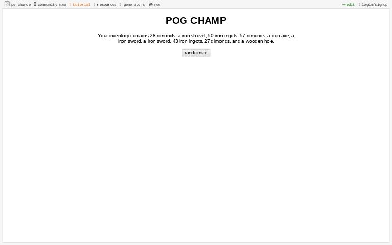 POG CHAMP ― Perchance Generator