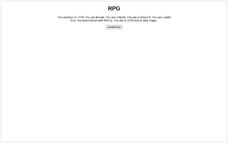 RPG ― Perchance Generator