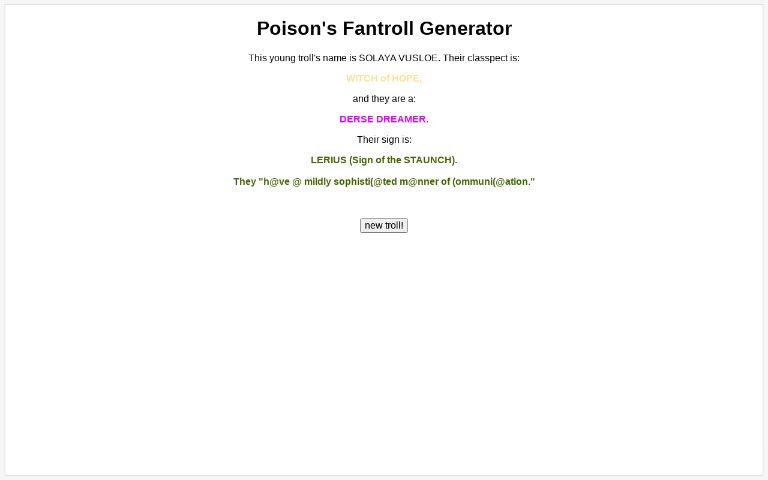 Poison's Fantroll Generator