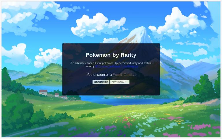 Pokemon by Rarity ― Perchance Generator