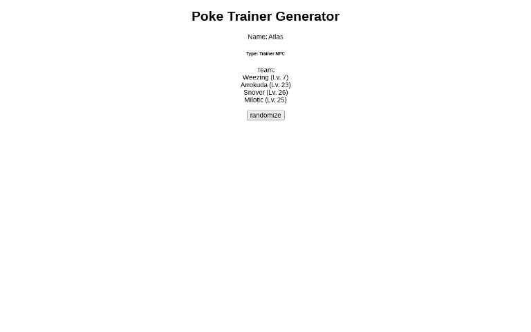 Poke Trainer Generator