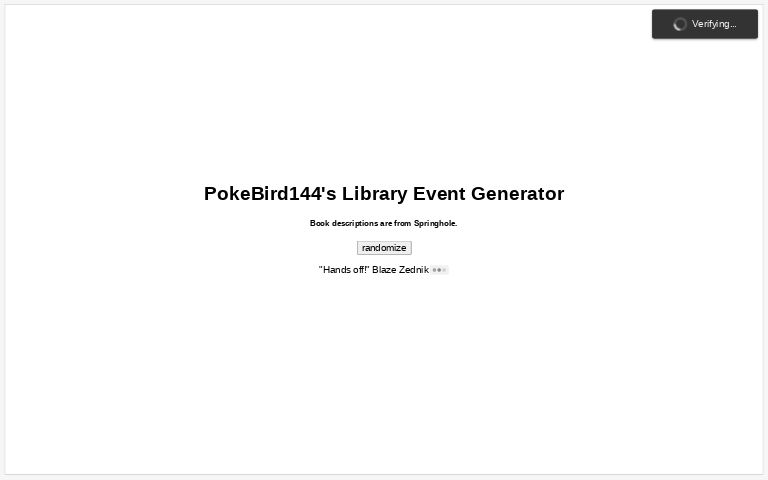PokeBird144's Library Event Generator