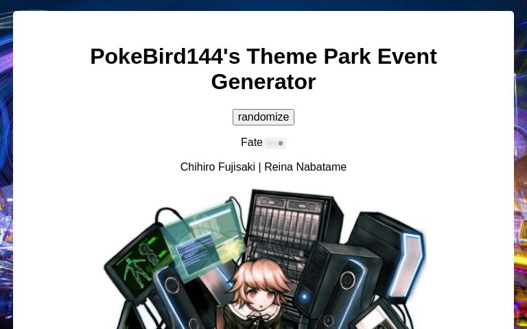 PokeBird144's Theme Park Event Generator