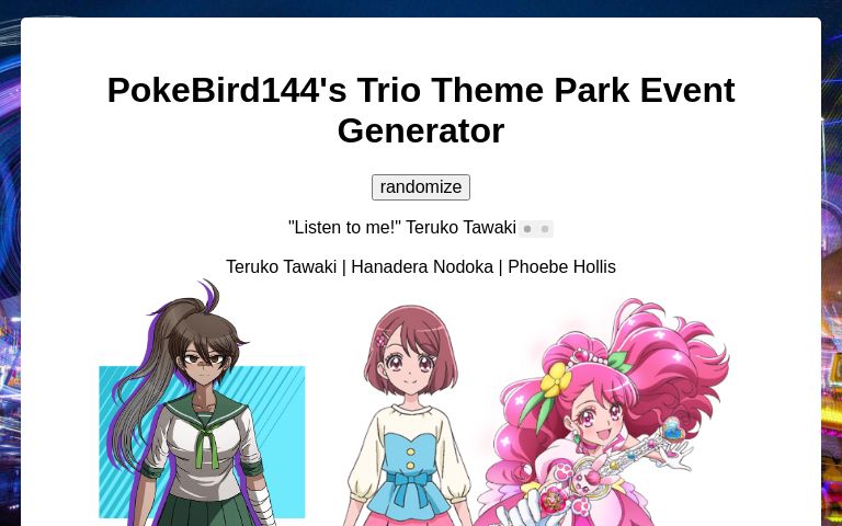 PokeBird144's Trio Theme Park Event Generator