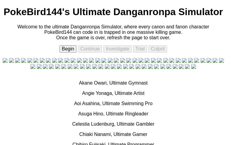 PokeBird144's Ultimate Danganronpa Simulator ― Perchance Generator