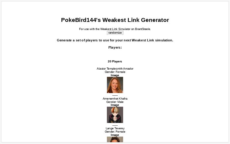 PokeBird144's Weakest Link Generator