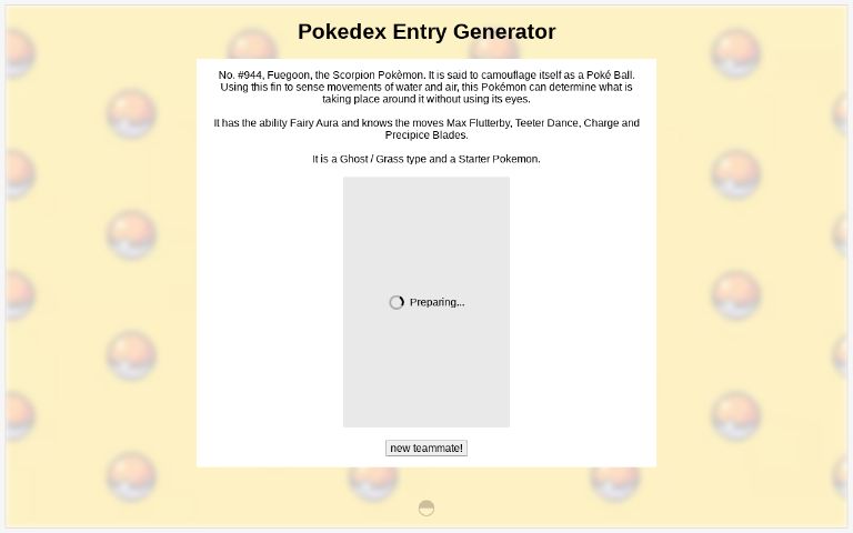 Pokedex Entry Generator