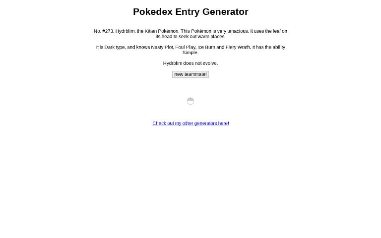 Pokedex Entry Generator